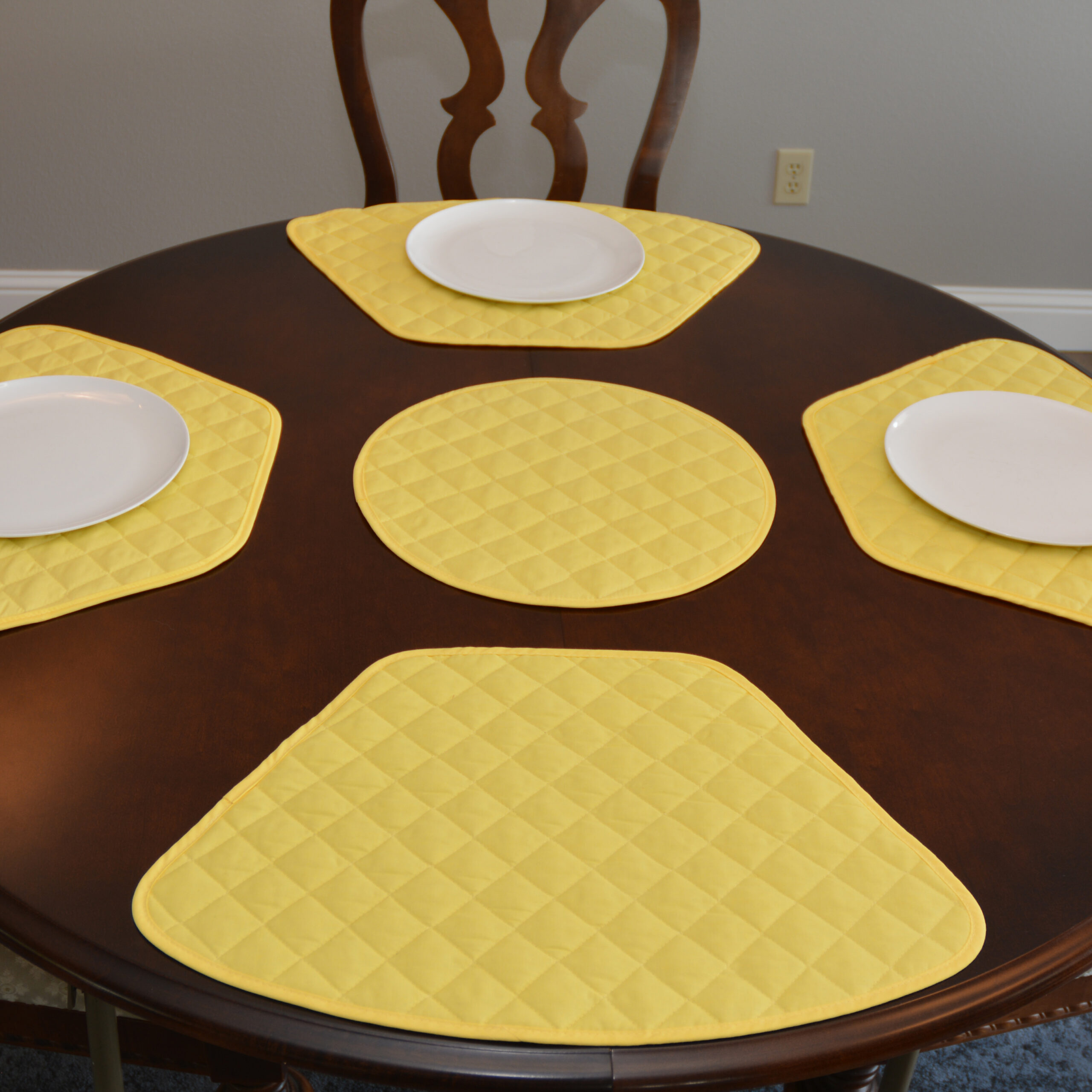 (Sample Sale)Quilted Medium Yellow Wedge Placemats (Final Sale ...